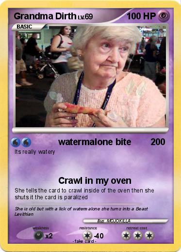 Pokémon Grandma Dirth - watermalone bite - My Pokemon Card