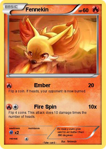 Pokémon Fennekin 489 489 - Ember - My Pokemon Card