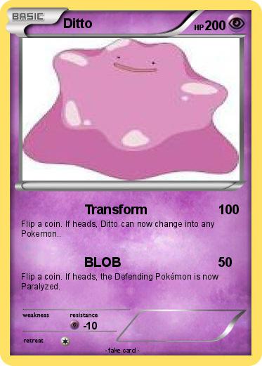 Pokémon Ditto 652 652 - Transform - My Pokemon Card