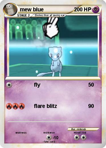 Pokémon mew blue 3 3 - fly - My Pokemon Card