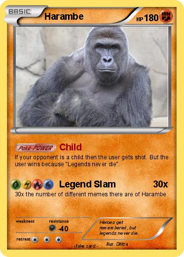 Pokémon Harambe 323 323 - Child - My Pokemon Card