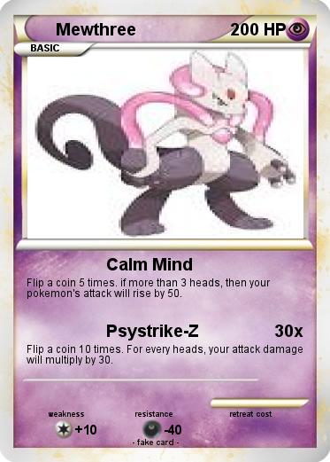 Pokémon Mewthree 1325 1325 - Calm Mind - My Pokemon Card