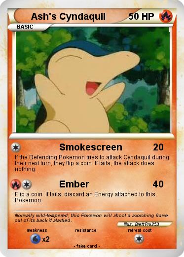 Pokémon Ash s Cyndaquil 7 7 - Smokescreen - My Pokemon Card