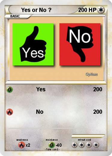 Pokémon Yes or No 1 1 - Yes - My Pokemon Card