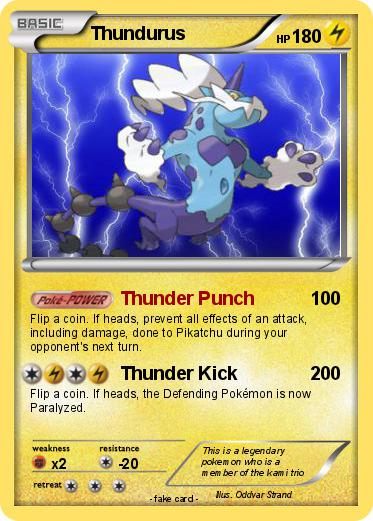 Pokémon Thundurus 313 313 - Thunder Punch - My Pokemon Card
