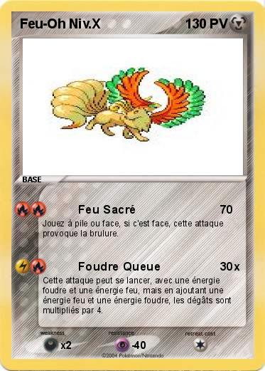 Pokémon Feu Oh Niv X - Feu Sacré - Ma carte Pokémon