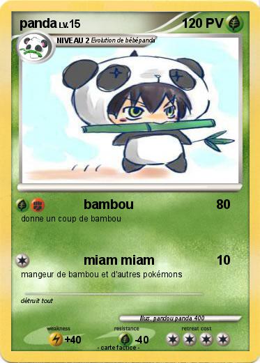 Pokémon panda 540 540 - bambou - Ma carte Pokémon