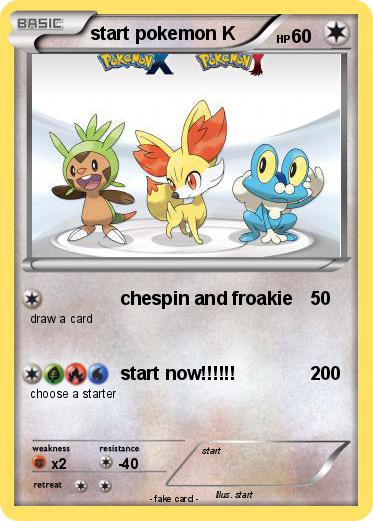 Pokémon start pokemon K - chespin and froakie - My Pokemon Card