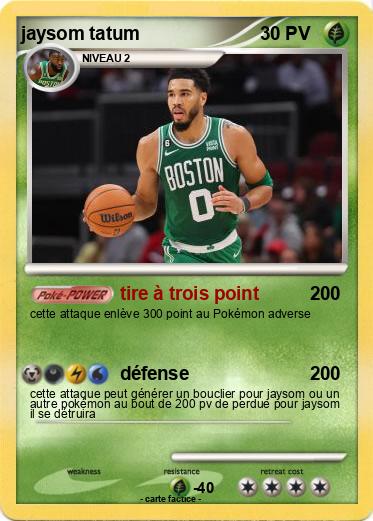 Pokémon jaysom tatum - tire à trois point - Ma carte Pokémon