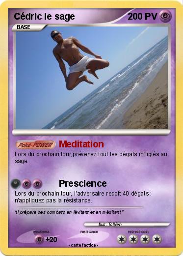 Pokémon Cedric le sage - Meditation - Ma carte Pokémon