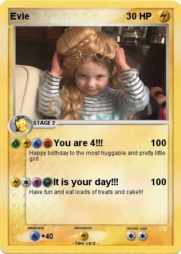 Pokémon Evie 56 56 - You are 4!!! - My Pokemon Card