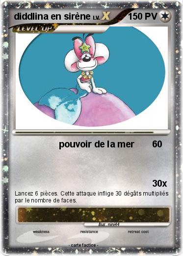 Pokémon diddlina en sirene - pouvoir de la mer - Ma carte Pokémon