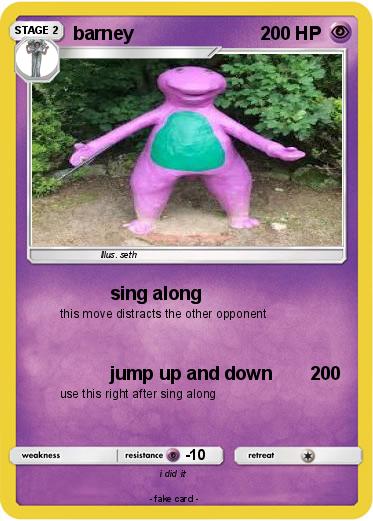 Pokémon barney 916 916 - sing along - My Pokemon Card