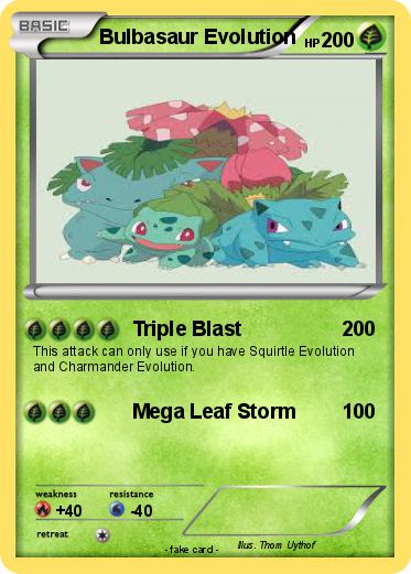 Pokémon Bulbasaur Evolution - Triple Blast - My Pokemon Card