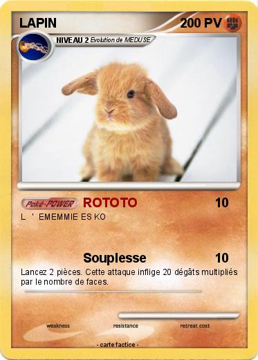 Pokémon LAPIN 1532 1532 - ROTOTO - Ma carte Pokémon
