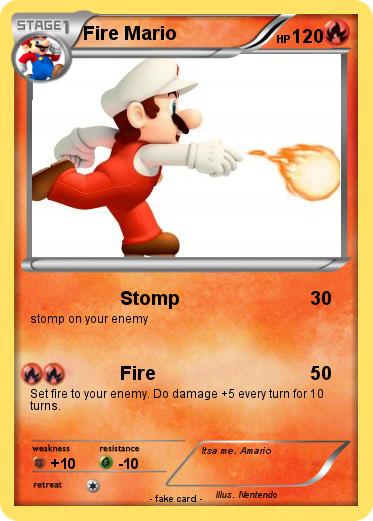 Pokémon Fire Mario 1194 1194 - Stomp - My Pokemon Card