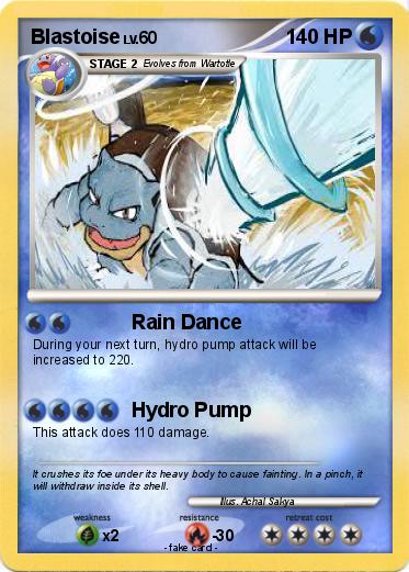 Pokémon Blastoise 1377 1377 - Rain Dance - My Pokemon Card