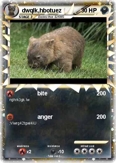 Pokémon wombat 20 20 - bite - My Pokemon Card