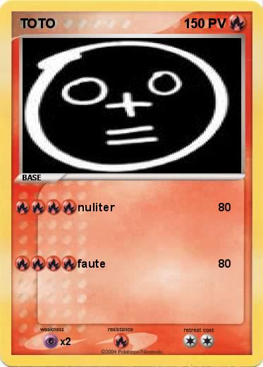 Pokémon TOTO 34cWj - nuliter - Ma carte Pokémon