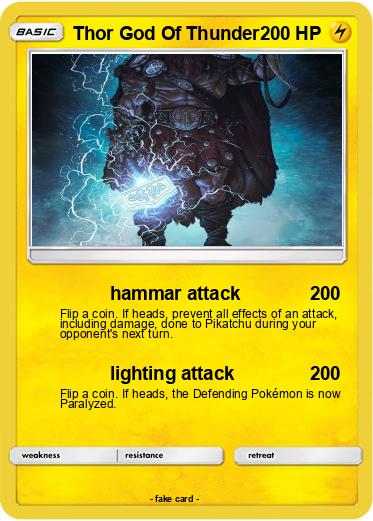 Pokémon Thor God Of Thunder 5 5 - hammar attack - My Pokemon Card