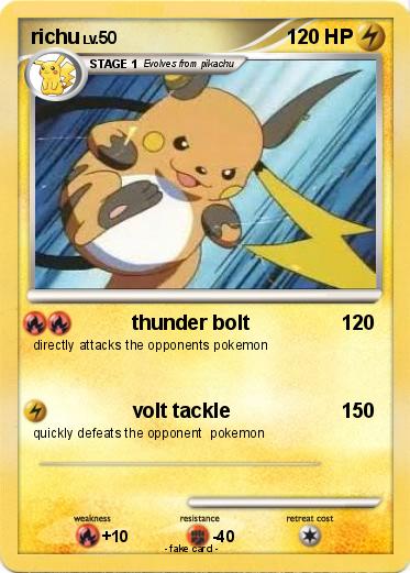 Pokémon richu 116 116 - thunder bolt - My Pokemon Card