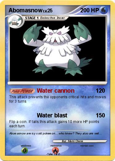 Pokémon Abomasnow 90 90 - Water cannon - My Pokemon Card