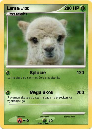 Pokémon Lama 45 45 - Splucie - Twoja własna karta pokemon