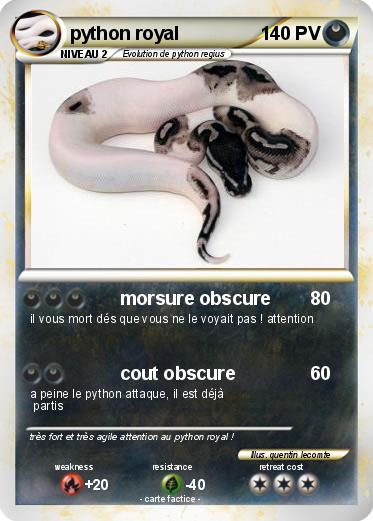 Pokémon python royal 1 1 - morsure obscure - Ma carte Pokémon