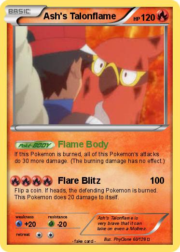 Pokémon Ash s Talonflame - Flame Body - My Pokemon Card