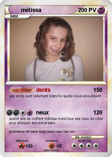 Pokémon melissa 144 144 - dents - Ma carte Pokémon
