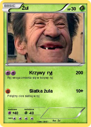 Pokémon Zul 59 59 - Krzywy ryj - Twoja własna karta pokemon