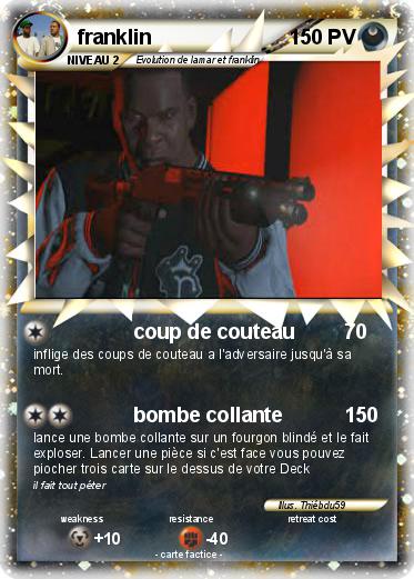 Pokémon franklin 68 68 - coup de couteau - Ma carte Pokémon