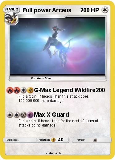 Pokémon Full power Arceus - G-Max Legend Wildfire - My Pokemon Card