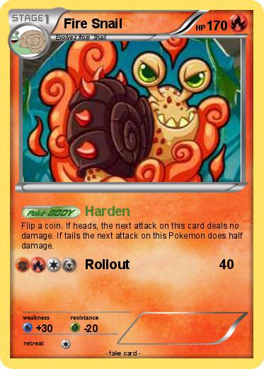 Pokémon Fire Snail - Harden - My Pokemon Card