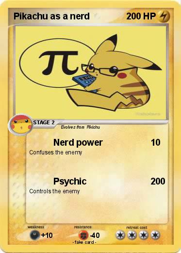 Pokémon Pikachu as a nerd - Nerd power - My Pokemon Card