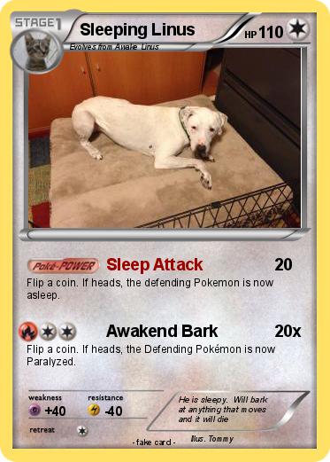 Pokémon Sleeping Linus - Sleep Attack - My Pokemon Card