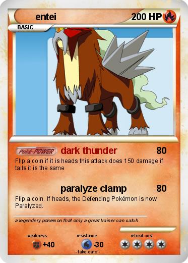 Pokémon entei 609 609 - dark thunder - My Pokemon Card
