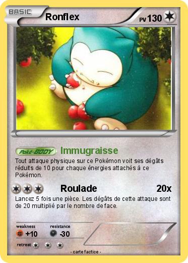 Pokémon Ronflex 116 116 - Immugraisse - Ma carte Pokémon