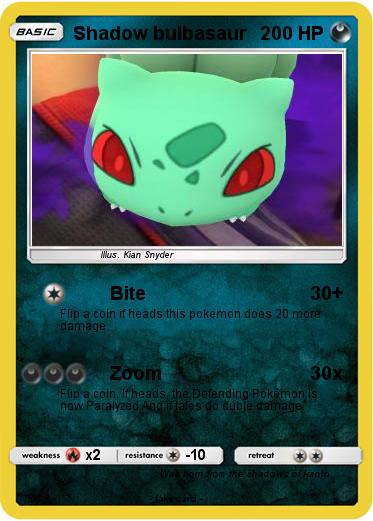 Pokémon Shadow bulbasaur 2 2 - Bite - My Pokemon Card