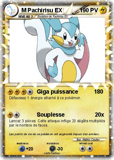 Pokémon M Pachirisu EX - Giga puissance 180 - Ma carte Pokémon