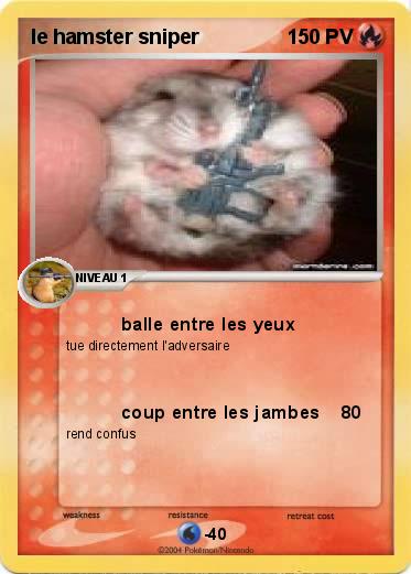 Pokémon le hamster sniper - balle entre les yeux - Ma carte Pokémon