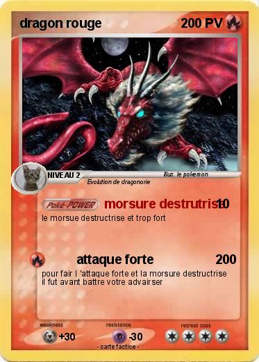 Pokémon dragon rouge 102 102 - morsure destrutrise - Ma carte Pokémon