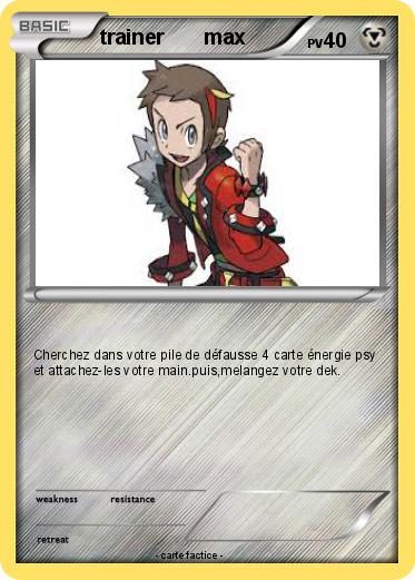 Pokémon trainer max - Ma carte Pokémon