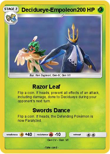 Pokémon Decidueye Empoleon - Razor Leaf - My Pokemon Card