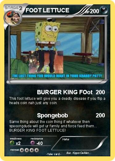 Pokémon FOOT LETTUCE 18 18 - BURGER KING FOot - My Pokemon Card