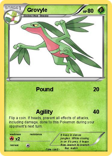 Pokémon Grovyle 188 188 - Pound - My Pokemon Card