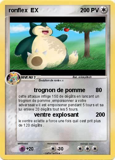 Pokémon ronflex EX 3 3 - trognon de pomme - Ma carte Pokémon