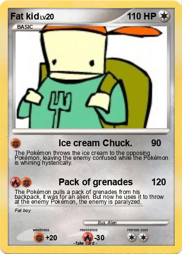 Pokémon Fat kid 148 148 - Ice cream Chuck. - My Pokemon Card