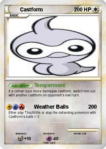 Pokémon Castform 40 40 - Temperment - My Pokemon Card