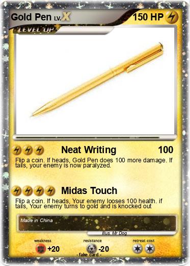 Pokémon Gold Pen 1 1 - Neat Writing - My Pokemon Card
